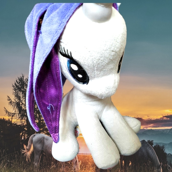 Hasbro | Toys | My Little Pony White Unicorn Rarity Purple Mane Diamonds 3 Stuffed Animal Toy ...